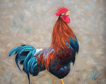 Unique rooster crowing related items | Etsy