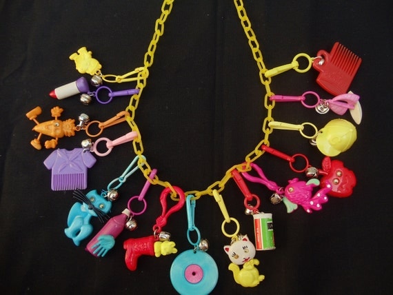 Items similar to Vintage 80's Charm Necklace on Etsy