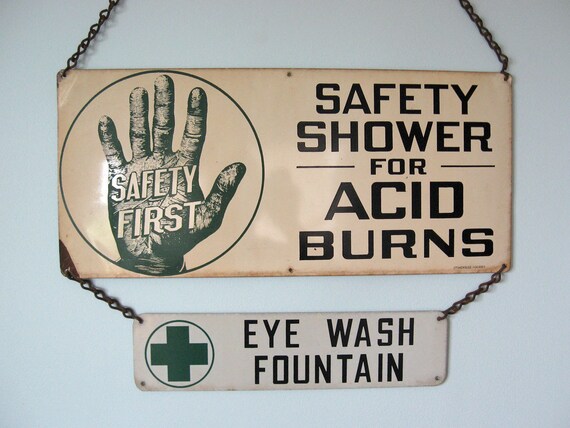 Vintage Industrial Sign Safety First by vintageseventyfive