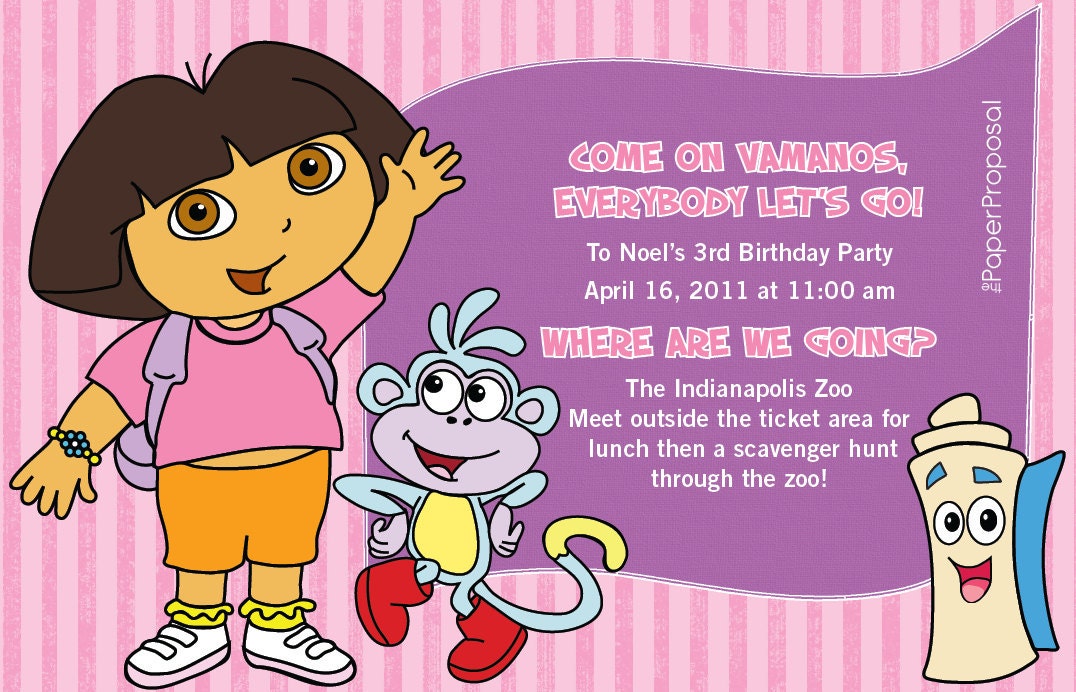 Dora Invitation Wording