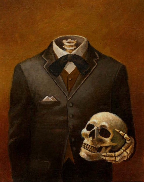 Skeleton Portrait Headless-skull art gothic by CuriousPortraits