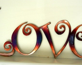 Love Cursive Metal Word Art