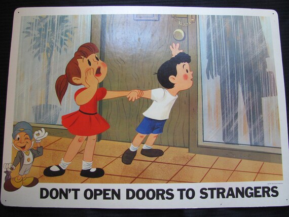 Don't Open Doors to Strangers Disney Study Print Poster