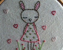 Popular items for bunny embroidery on Etsy