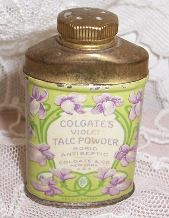 ANTIQUE Colgate's VIOLETS PERFUME Talcum Powder