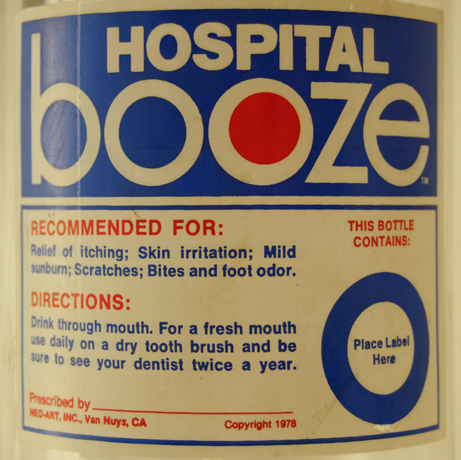 Vintage Novelty Glass Hospital Booze IV Drip