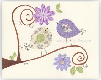 Purple love birds | Etsy