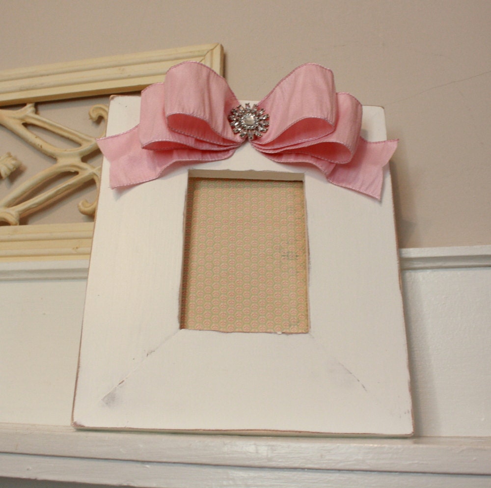 Picture Frame for Baby Girls with Pink Bow