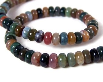 Mookaite Jasper beads gemstone rondelle 6mm x 10mm full bead