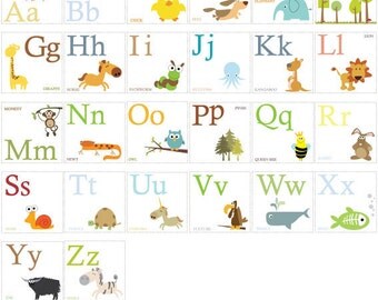 Spanish Nature Themed Alphabet 8x10 Set of 2 Posters Spanish