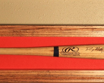 baseball bat display case with ball holder solid oak