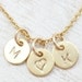 Tiny Gold Initial Necklace 14K Gold filled Chain