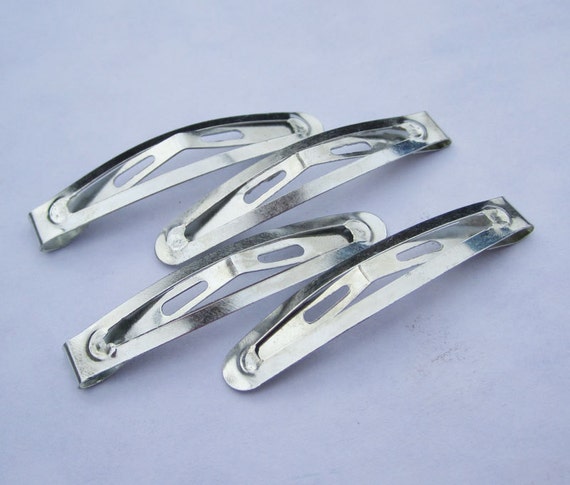 50pcs43mm Silver Snap Hair Clips by DIYartworld on Etsy