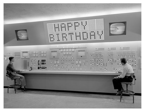 Birthday Card Retro Computer Birthday Cards black and