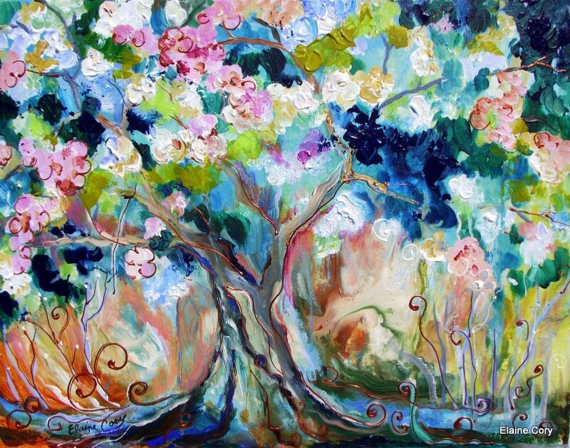 MAGIC TREE Original Painting 18 x 24 Palette knife impasto