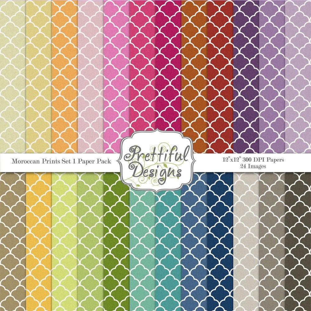 Moroccan Prints Digital Paper Pack Personal and Commercial