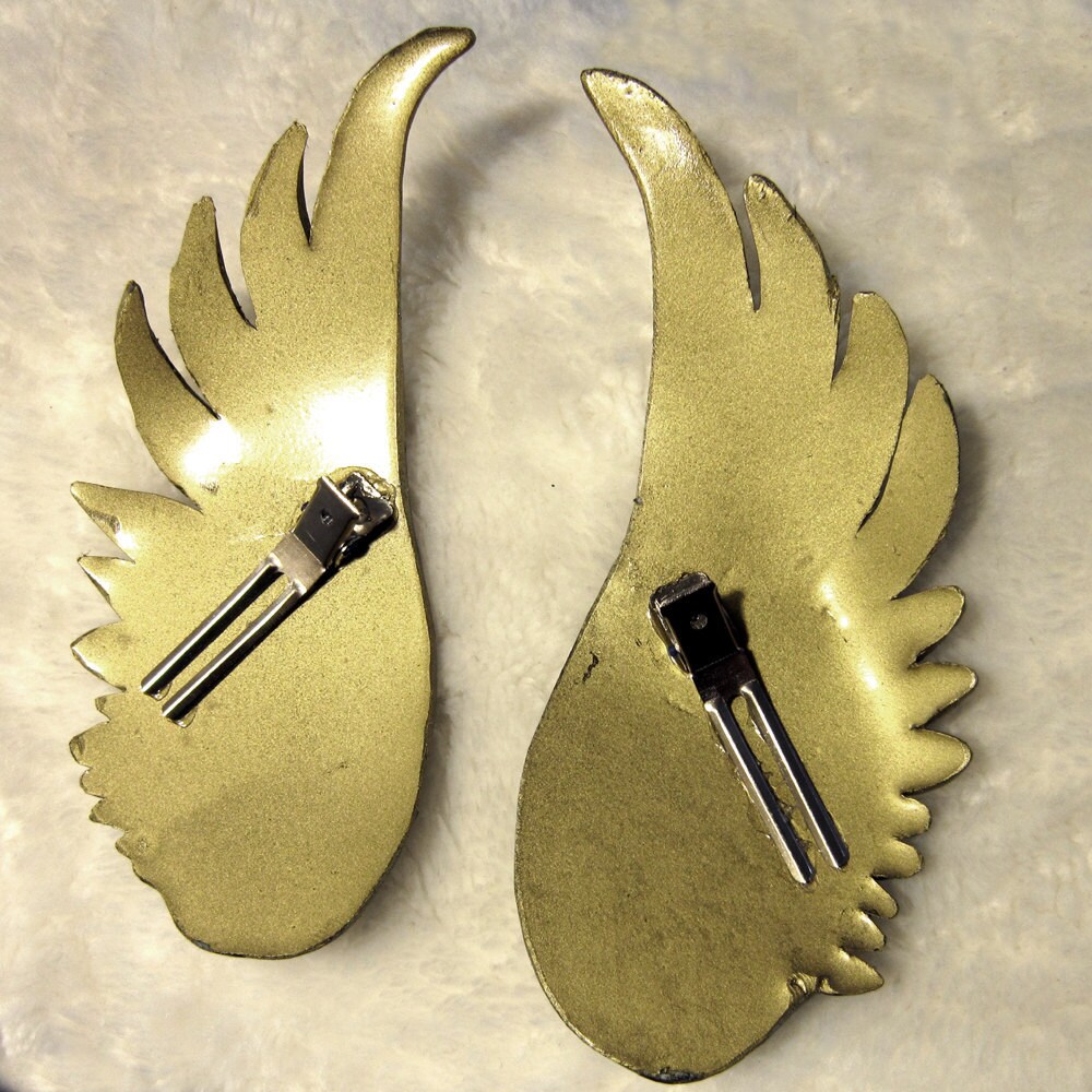 Gold Brass wing hair clip set valkyrie Thor She ra