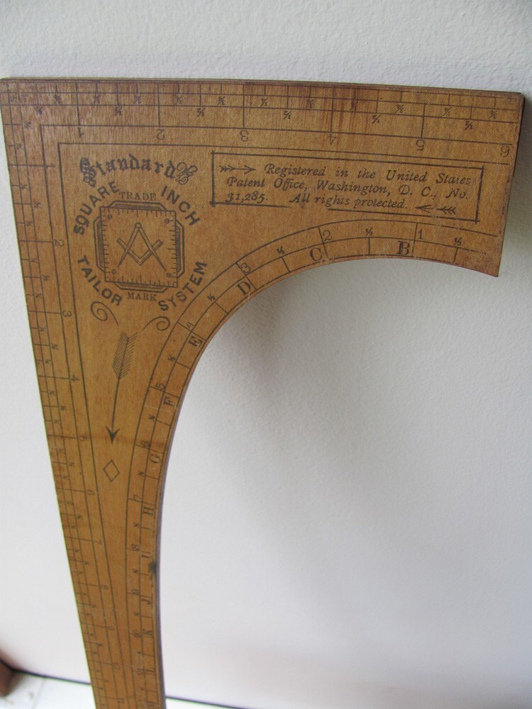 Tailor's Ruler. Wood Seamstress Measure. Dressmaker