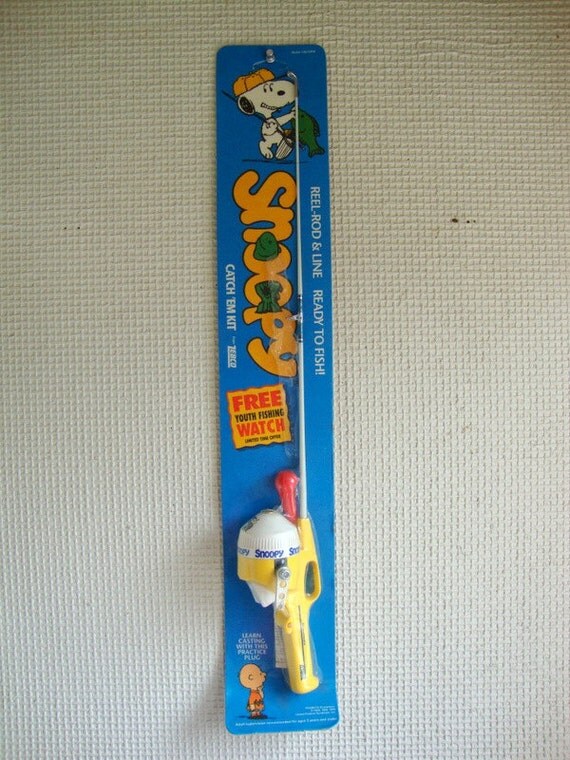 Rare Snoopy Fishing Pole New In Package Peanuts Gang Catch