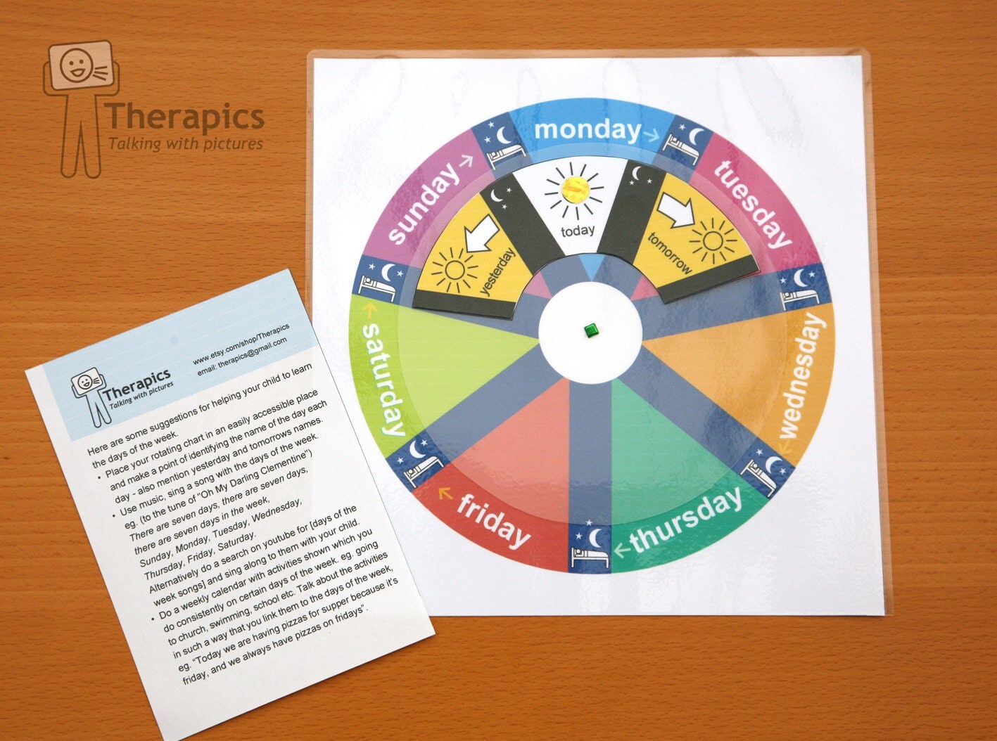 Days of the week rotating chart