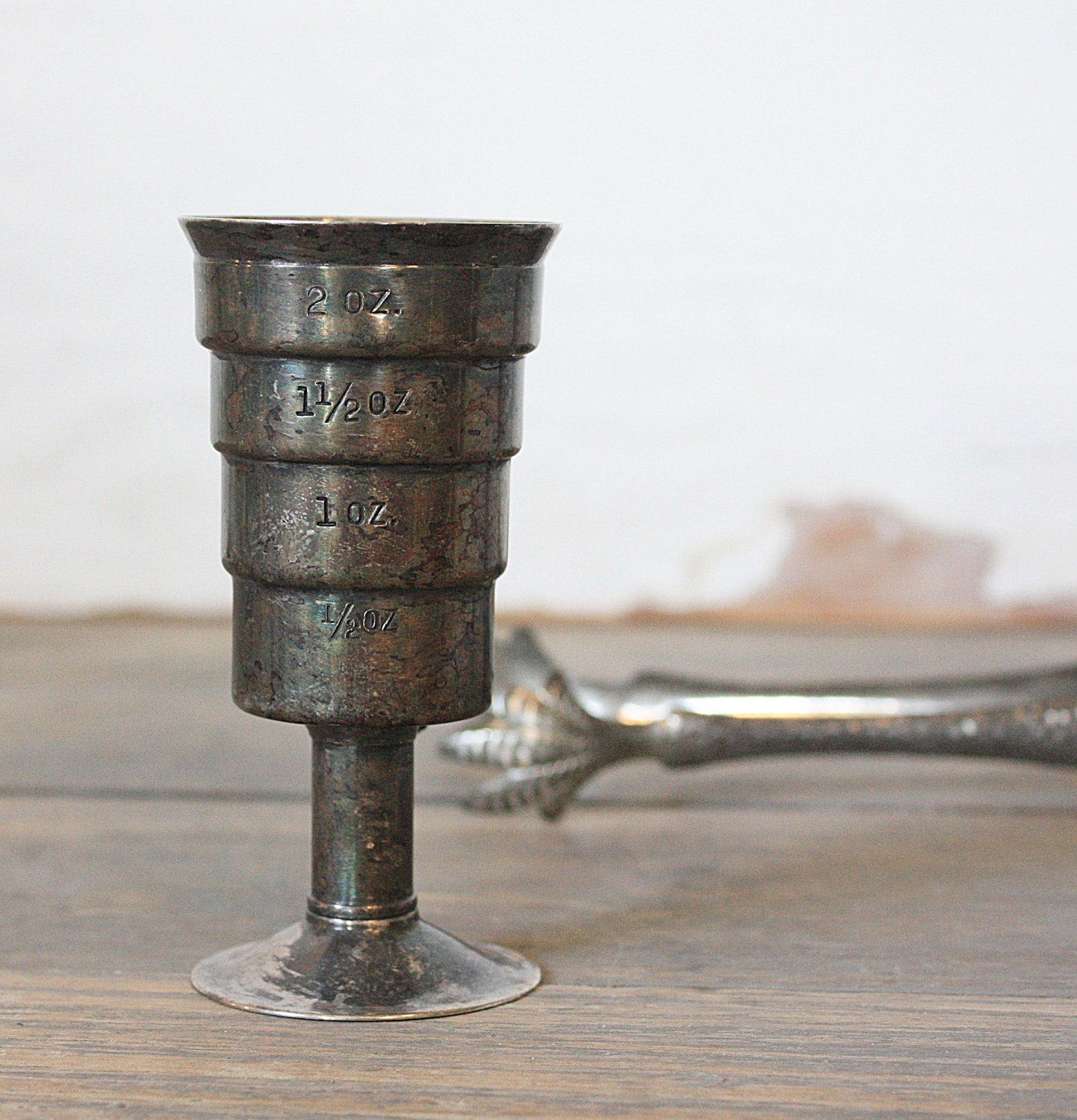 Silver Plate Mechanical Jigger Napier Shot Measure