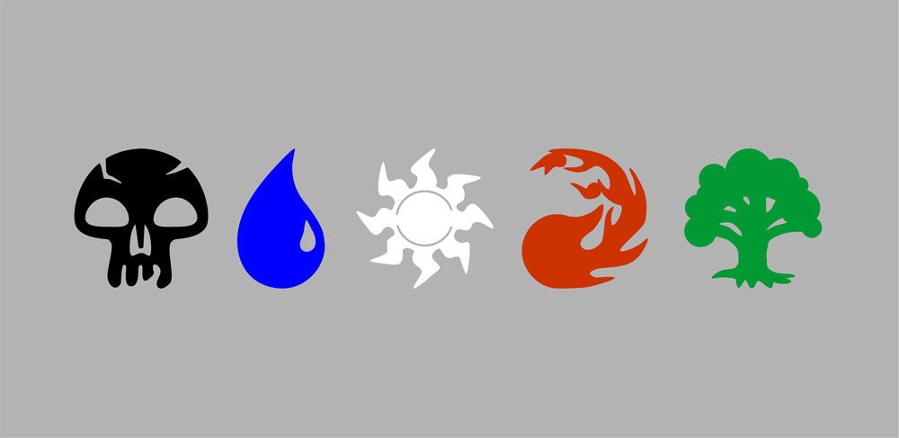 2 Magic the Gathering MTG Mana Symbols Sticker Set