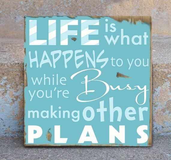 Items similar to Typography Painting / Word Art on Wood Sign - Life Is ...