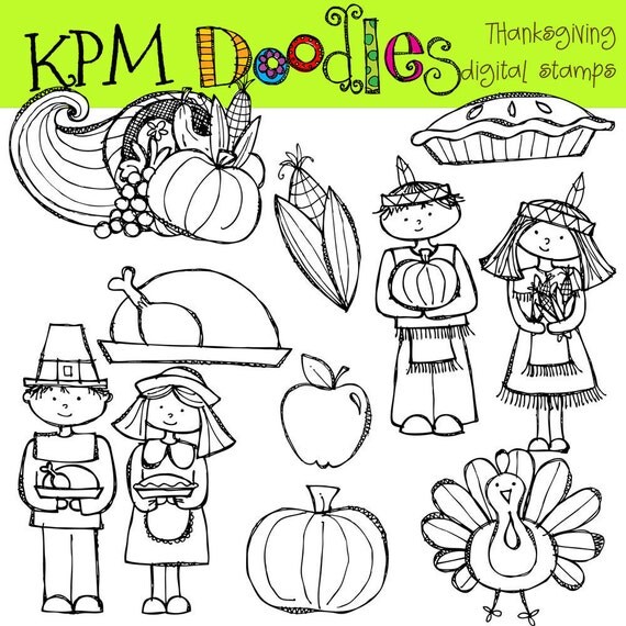 KPM Thanksgiving Digital Clip art black line