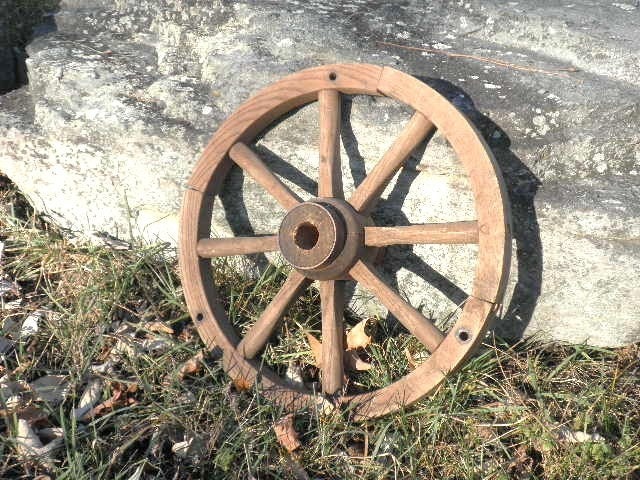 Vintage Small 8 Spoke Wooden Wagon Wheel