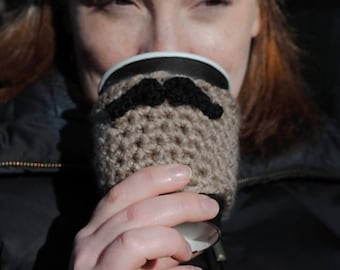 Items similar to Made to Order Mustache Coffee Cozy in Aqua SALE on Etsy