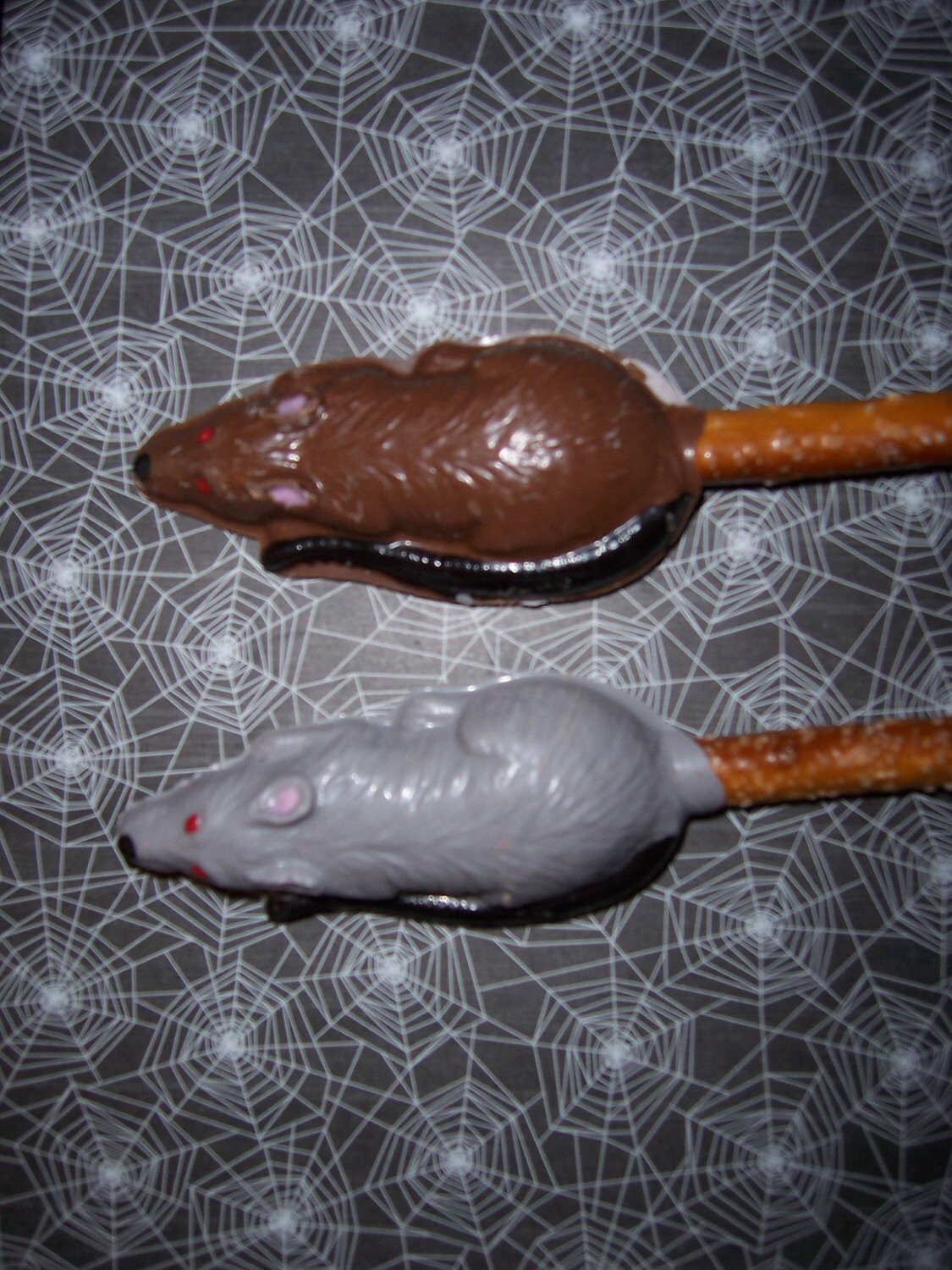 Chocolate Rat on Pretzel Rod