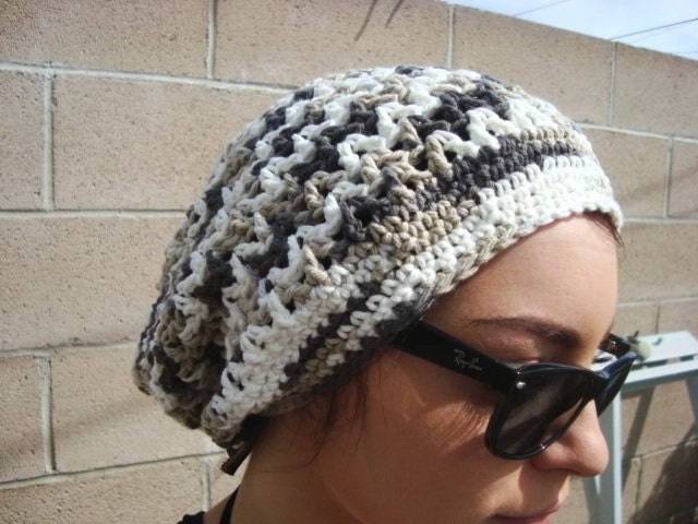 Crochet Mesh Hat Open Weave Hat Crochet Tam by GabysSchaufenster