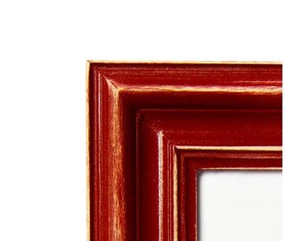 5x7 handmade picture frame, 5x7 rustic picture frame 5x7 red picture ...