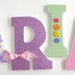 Set of 5 Decorated 9 Wooden Letters Nursery Name Décor