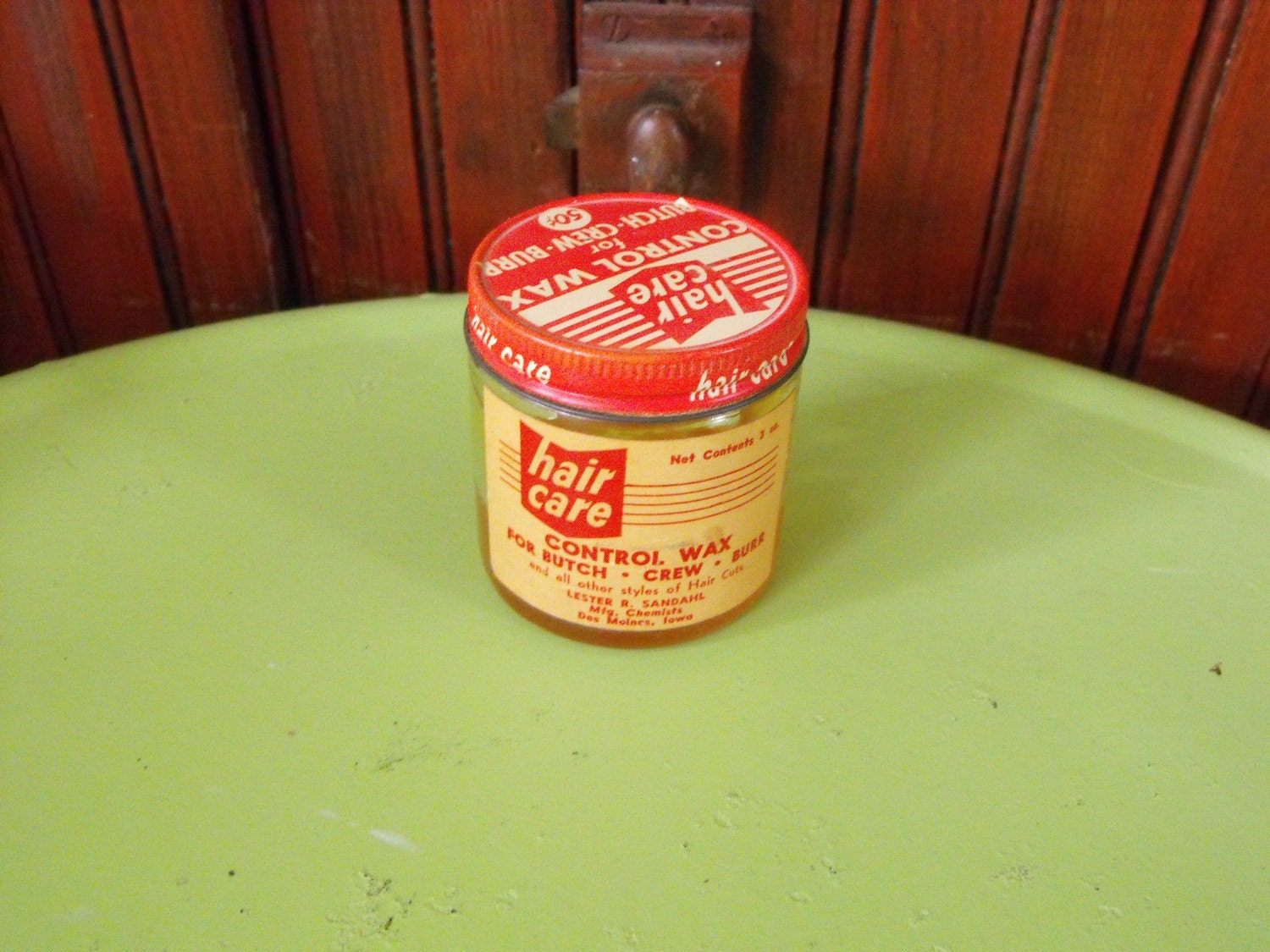 Vintage Hair Care Control Wax Jar of Butch Wax by peacenluv72