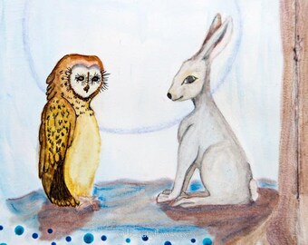 Unique owl bunny related items | Etsy