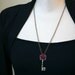 Red Rose Antique Brass Skeleton Key Necklace