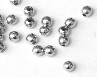 200 pcs Antiqued Silver Spacer Beads 3mm, Small Metal Round Beads, A18-006