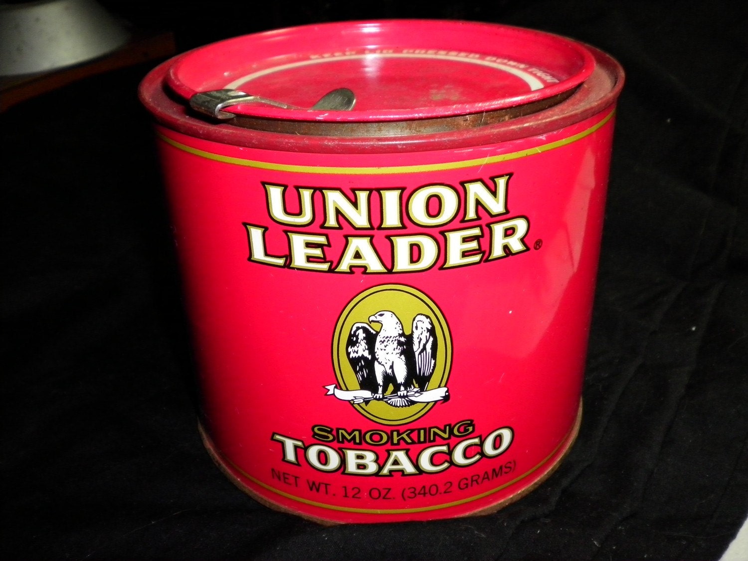 Union Leader Vintage Tobacco Tin 12 oz empty 1950s