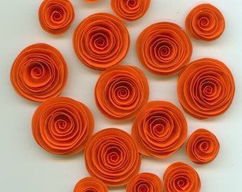 Steel Blue Handmade Spiral Paper Flowers