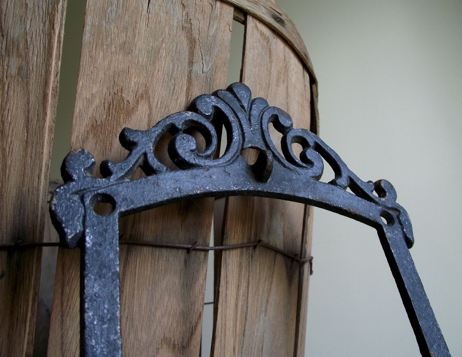 Cast Iron Frame Ornate Antique Rustic Industrial Decor by gazaboo