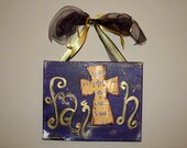 Items similar to LSU Faith Cross Wall Art 8X10 on Etsy