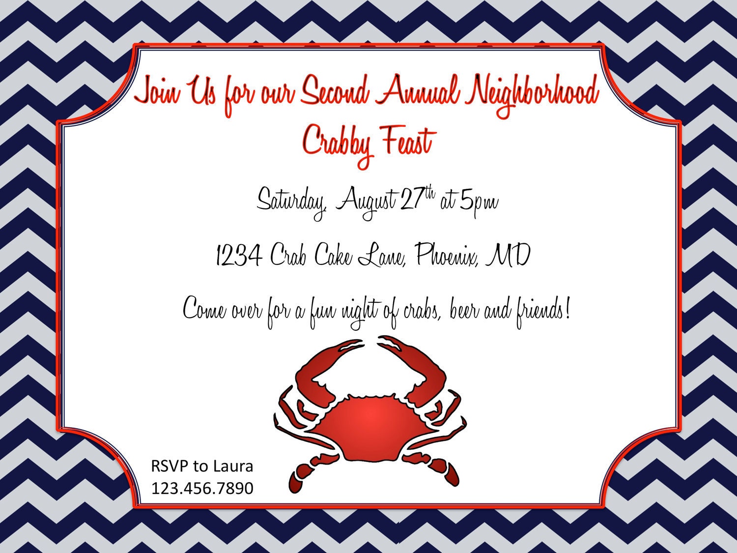 Items similar to Crab Feast Invitation on Etsy