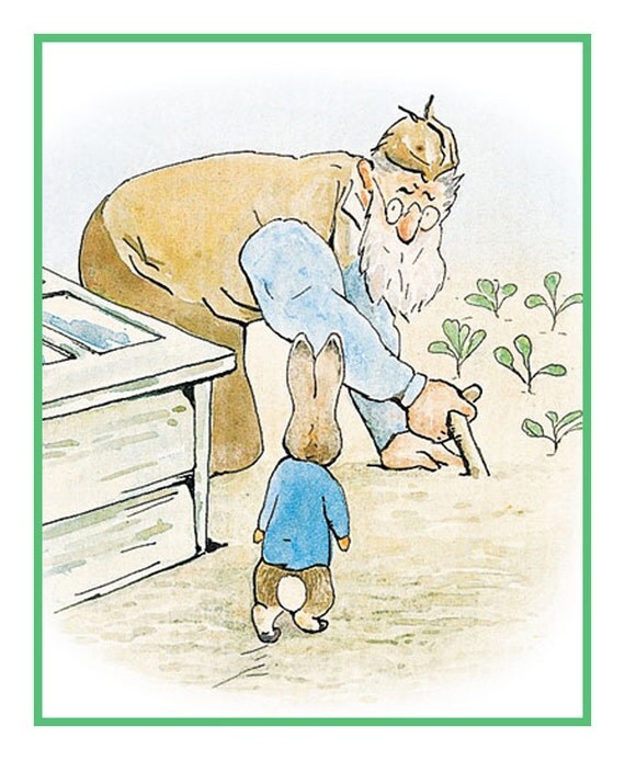 Peter Rabbit and farmer McGregor From the Tales by OrencoOriginals