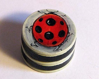Ladybug Trinket Box, Hand Painted