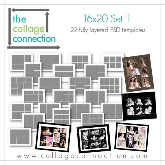 Photography Collage Templates / 16x20 by CollageConnection on Etsy