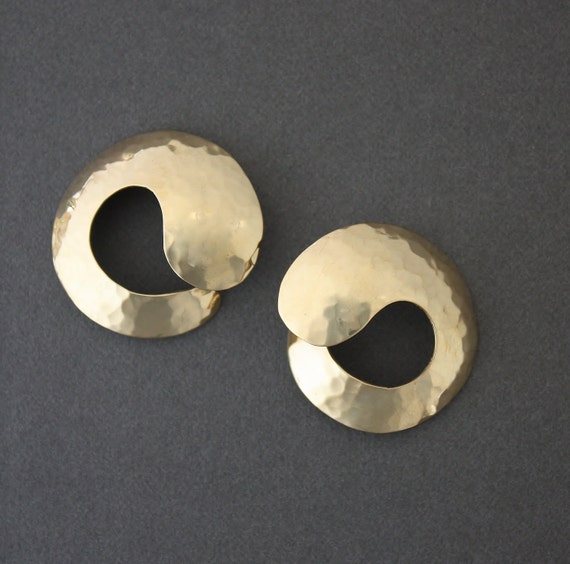 Brass Hoops small by GoldenRamMetalsmith on Etsy