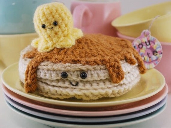 Crochet Pattern crochet stack of pancakes by youcute on Etsy