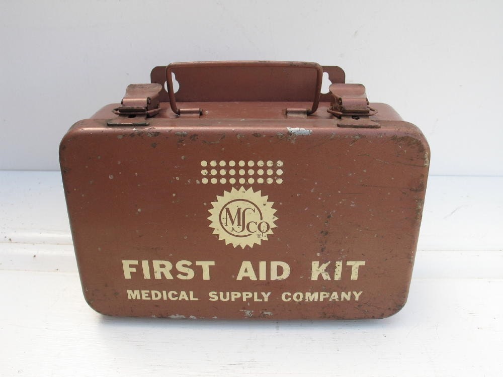 Vintage Industrial First Aid Kit Metal by IfindUbuy on Etsy