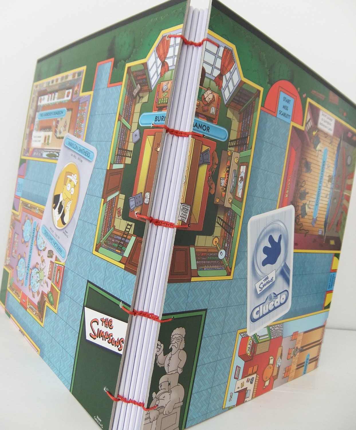 SALE The Simpsons Cluedo handmade journal. Notebook. Notepad.